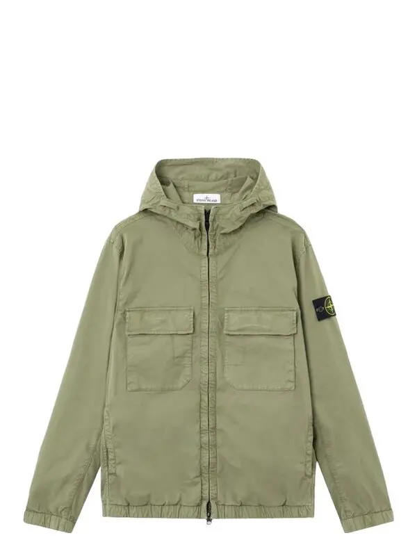 Stone Island Hooded Raincoat - Green