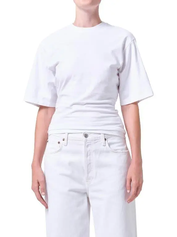 AGOLDE Storey Drape Tee - White