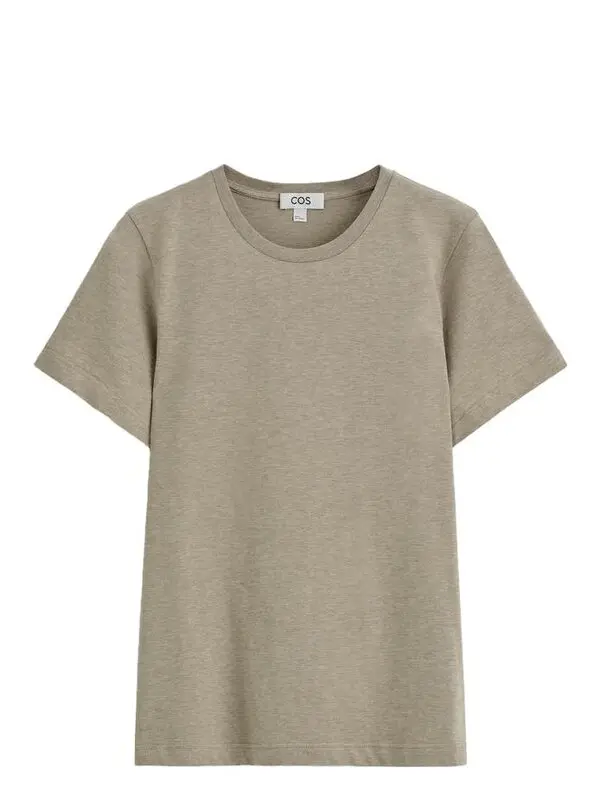 Cos Cotton Crew-neck T-shirt - Beige