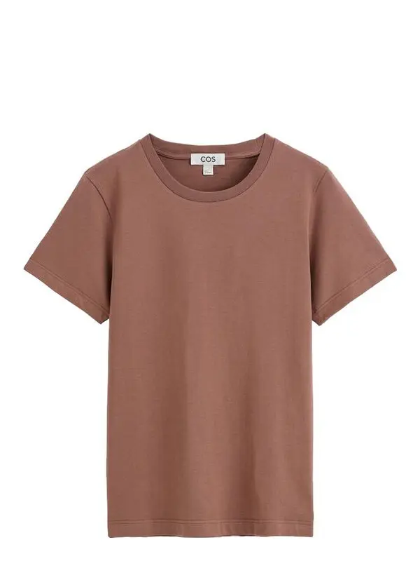 Cos Cotton Crew-neck T-shirt - Brown