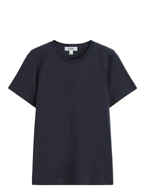 Cos Cotton Crew-neck T-shirt - Navy