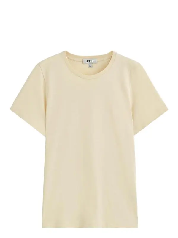 Cos Cotton Crew-neck T-shirt - Yellow