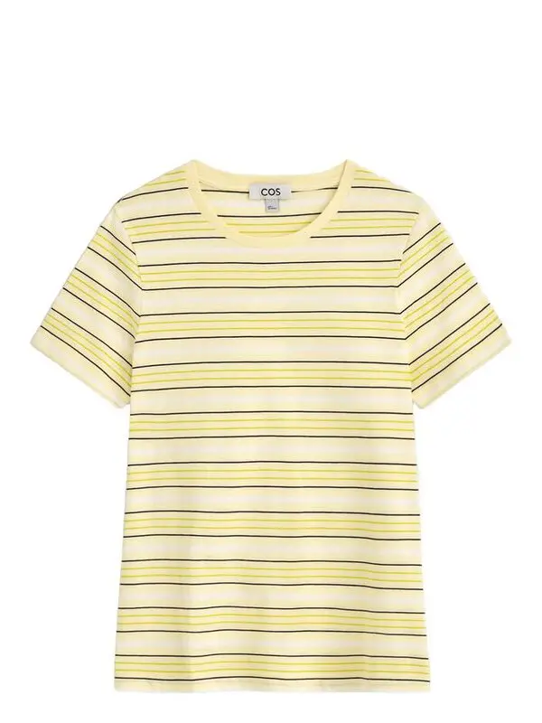 Cos Cotton Crew-neck T-shirt - Yellow