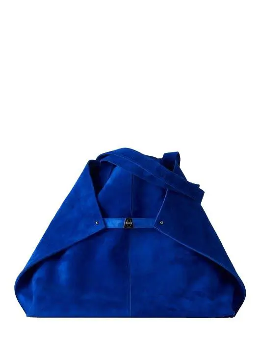 Akris Medium Ai Suede Convertible Shoulder Tote - Ocean