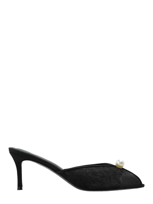 BLACK SUEDE STUDIO Debby Peep-toe Pumps - Black