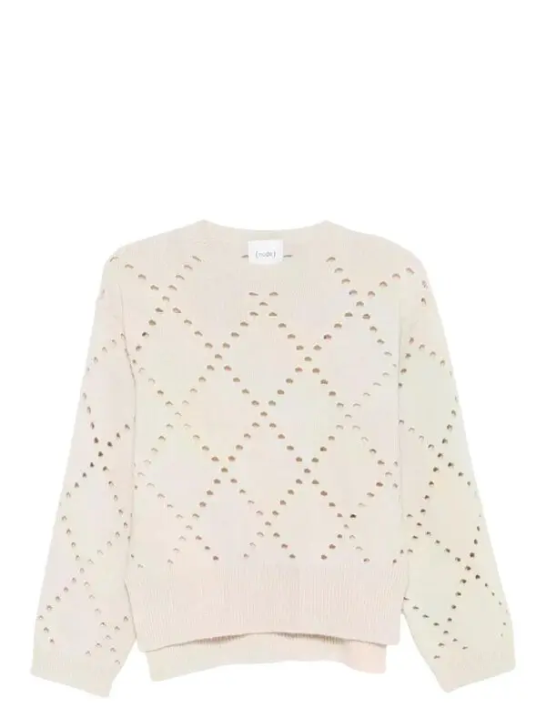 NUDE Argyle Knitted Sweater - Neutrals