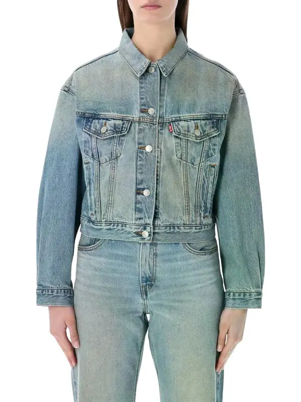 LEVI'S Cropped '90s Buttoned Trucker Jacket - Blue
