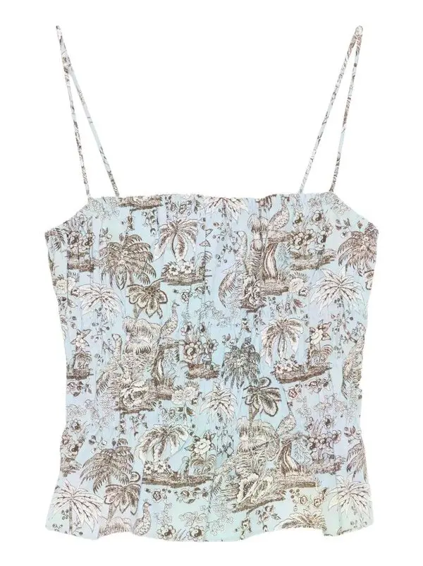 Staud Ayla Printed Top - Blue