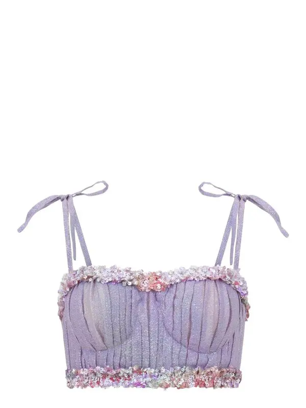 SANA OSMANI Sequin Tie Top - Purple