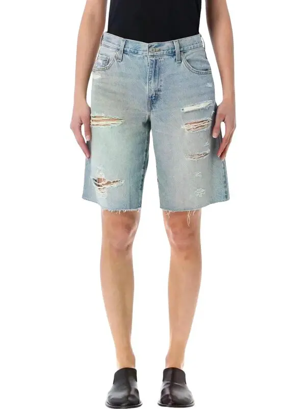 LEVI'S Distressed Denim Baggy Dad Shorts - Blue