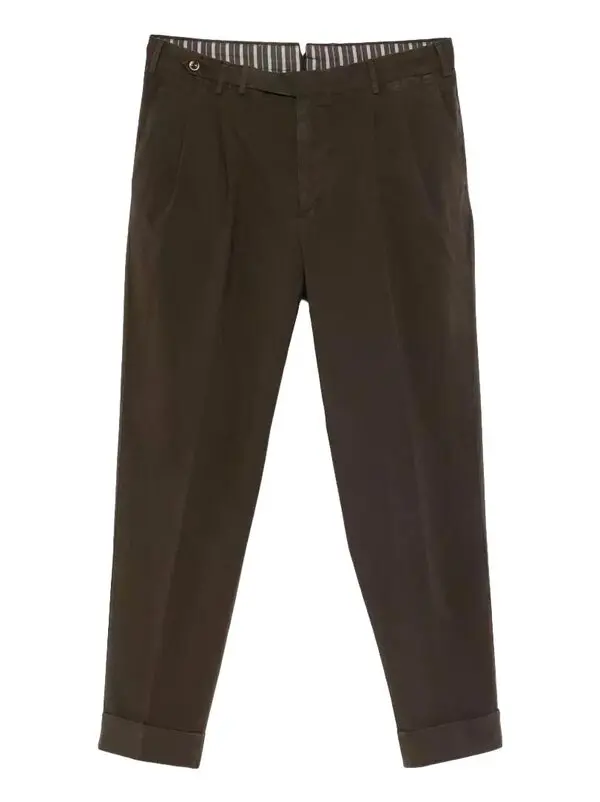 PT TORINO Pleated Cuffed Trousers - Brown