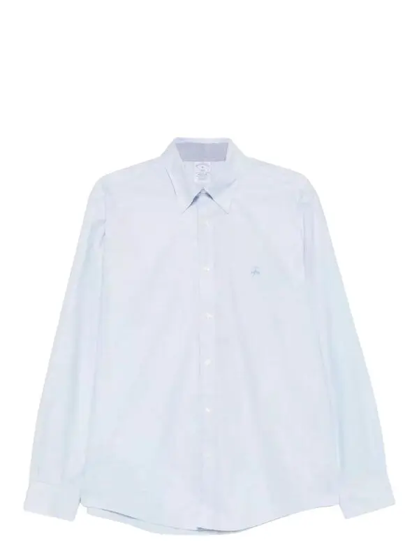 Brooks Brothers Button-up Logo-embroidered Shirt - Blue