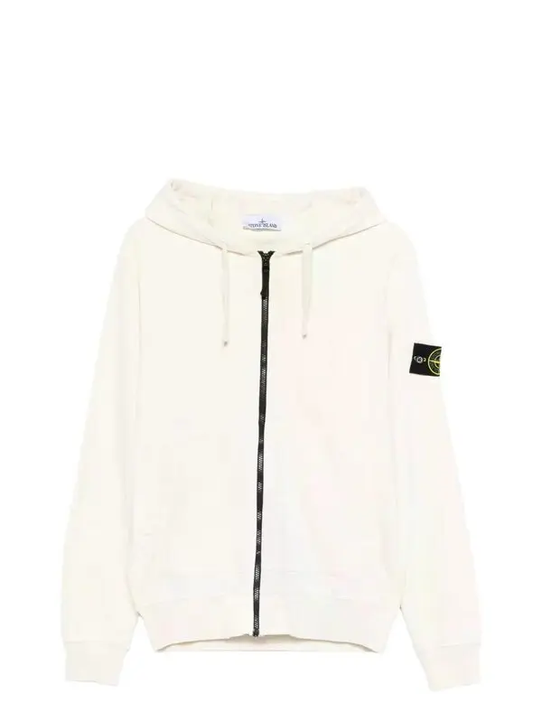 Stone Island Hooded Zip-up - White