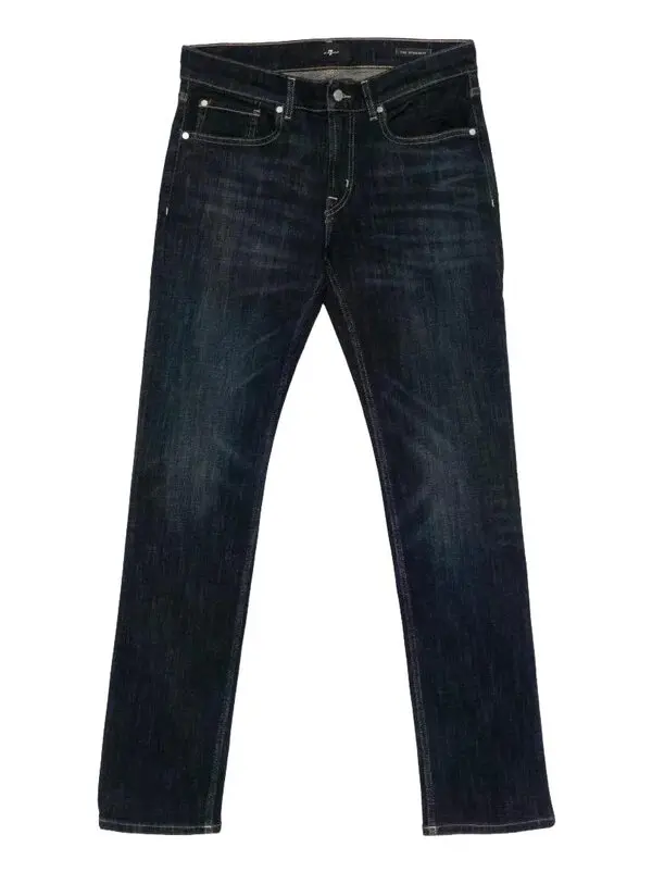 7 For All Mankind Logo-patch Straight Jeans - Blue