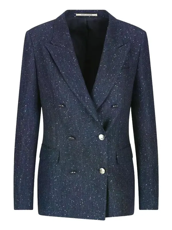 Tagliatore Sequin-embellished Double-breasted Blazer - Blue