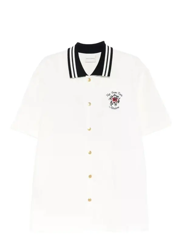 Drole De Monsieur Striped-collar Shirt - White