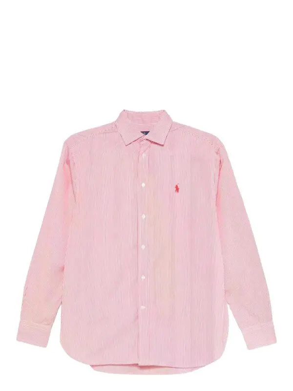 Polo Ralph Lauren Striped Shirt With Logo Embroidery - Red