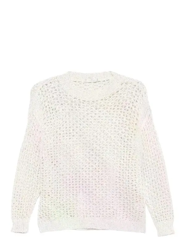 PANICALE Open-knit Crew-neck Sweater - Neutrals