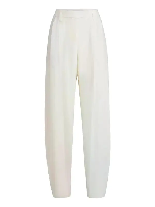 Brunello Cucinelli Pleated Monili-detail Trousers - Neutrals