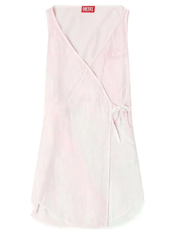 DIESEL® Striped V-neck Mini Dress - Pink