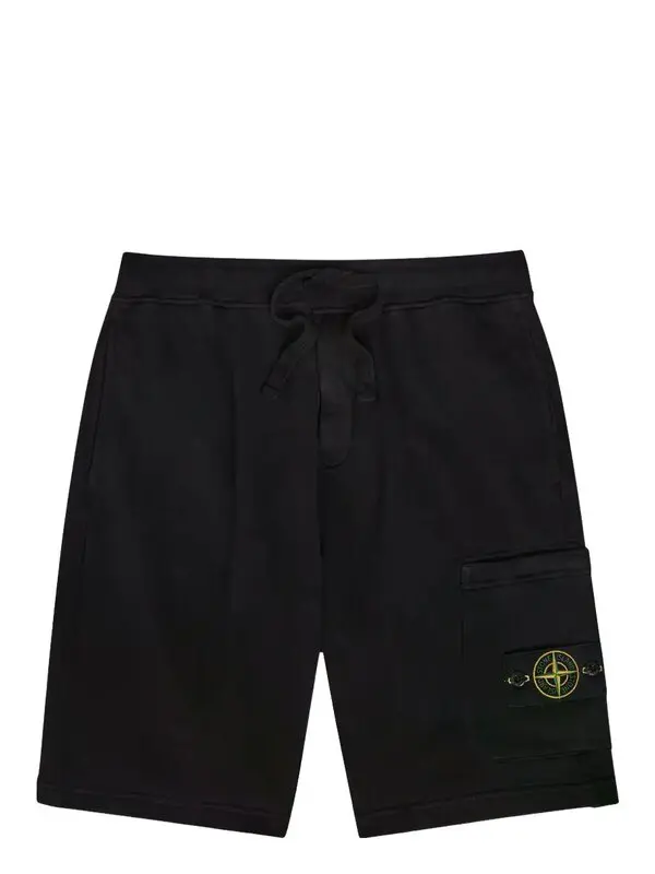 Stone Island Logo Patch Bermuda Shorts - Black