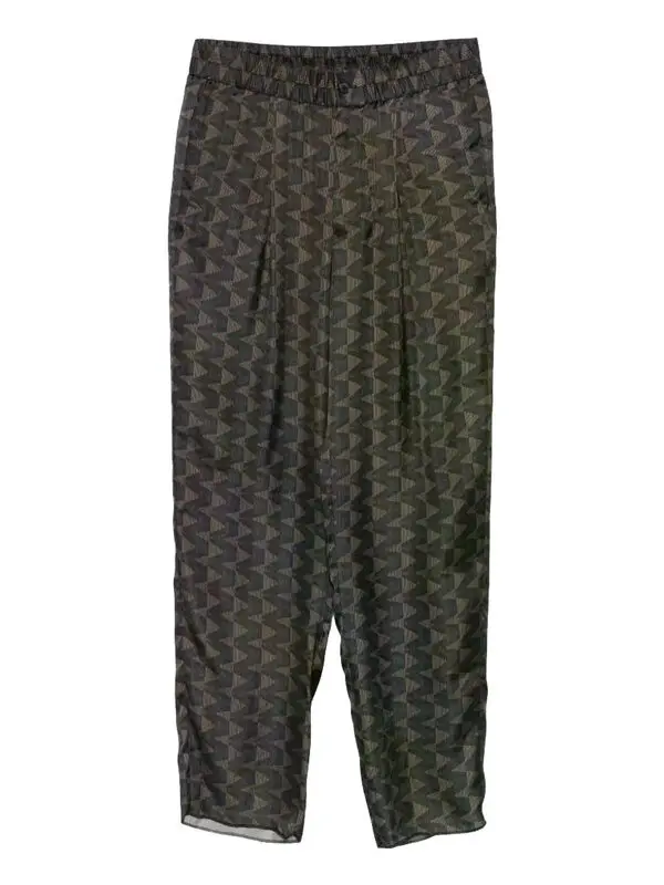Giorgio Armani Geometric-pattern Trousers - Brown