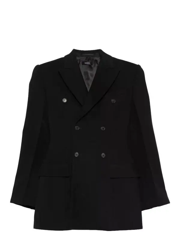 Wardrobe.NYC Contour Double-breasted Blazer - Black