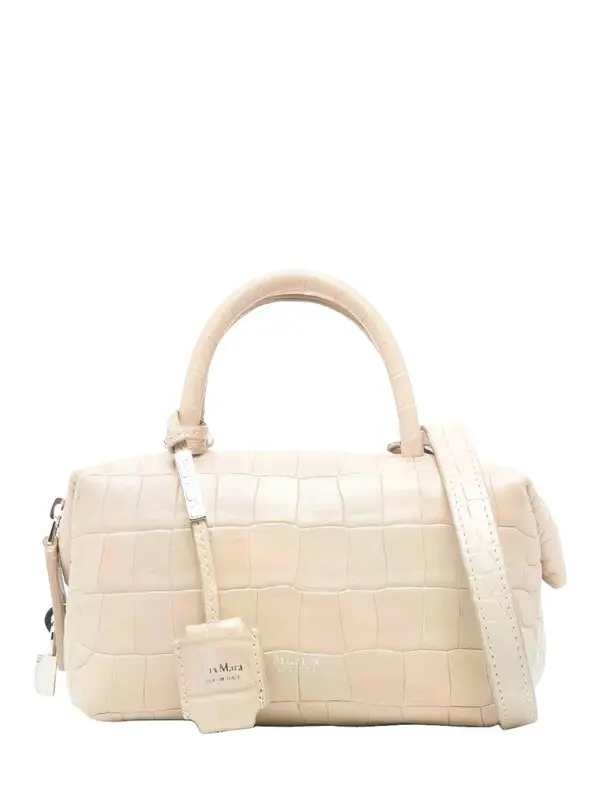 Max Mara Top-handle Croco-effect Mini Bag - Neutrals