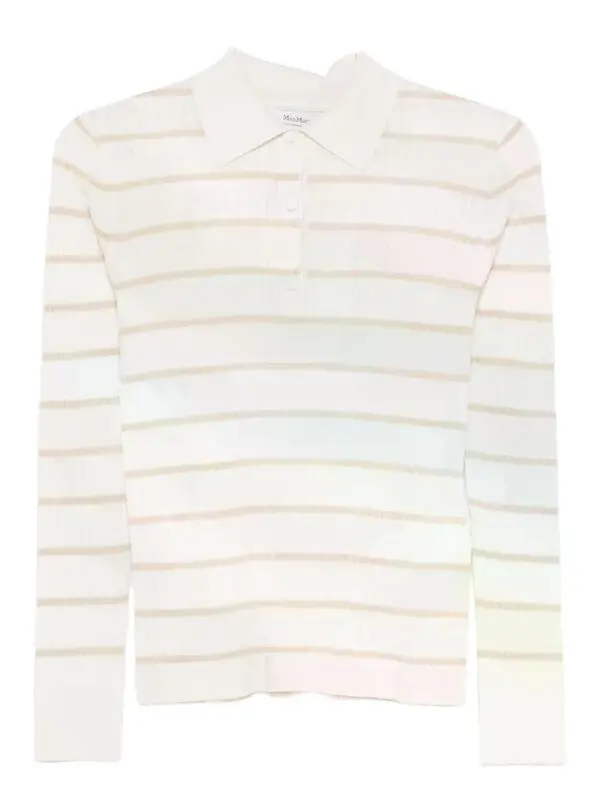 Max Mara Striped Polo Shirt - Neutrals