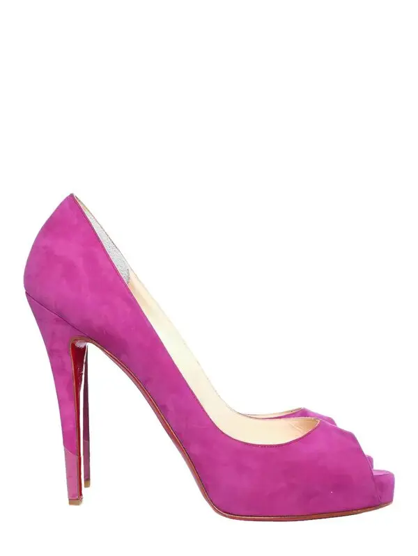 CHRISTIAN LOUBOUTIN Suede Platform Peep-toe Sandals - Purple