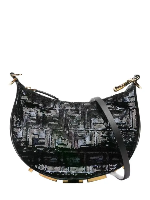 Fendi Mini Graphy Sequin-embellished Tote Bag - Black