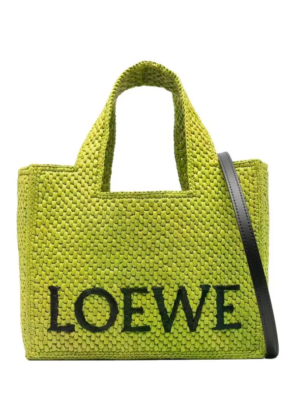 Loewe Small Raffia Tote Bag - Green