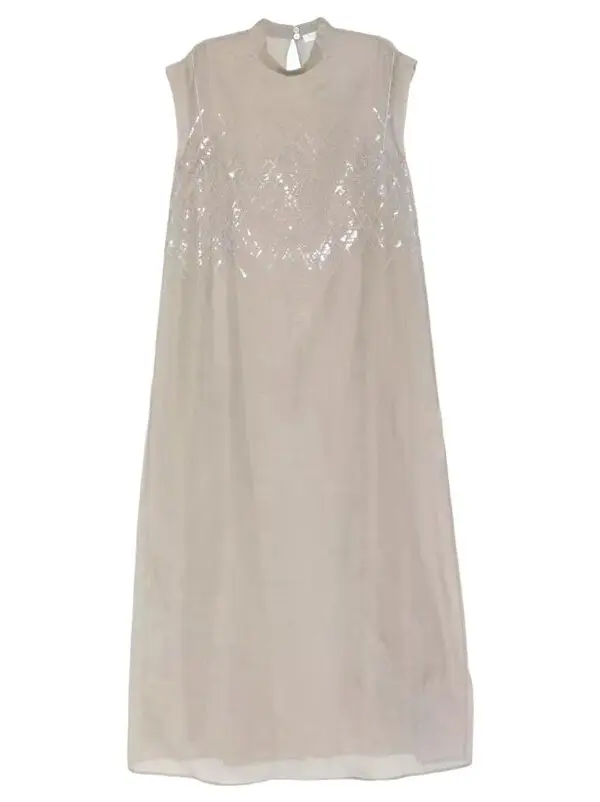 PANICALE Sequin-embellished Maxi Dress - Neutrals