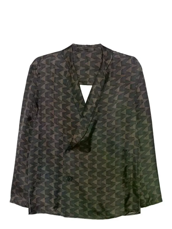 Giorgio Armani Geometric-patterned Blazer - Black