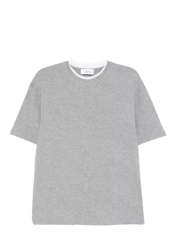 LARDINI Contrasting-trim T-shirt - Grey