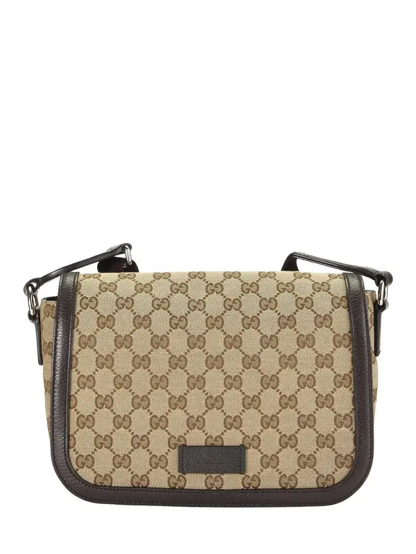 Gucci Original Gg Magnetic Flap Messenger - Brown