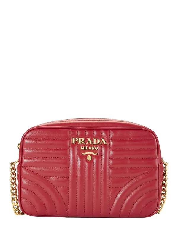 Prada Calfskin Diagramme Camera Bag - Red