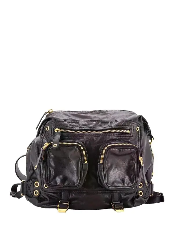 Gucci Darwin Convertible Leather Medium Backpack - Black