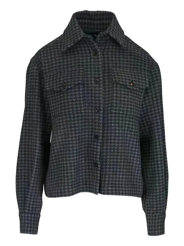 Kiton Houndstooth Jacket - Grey