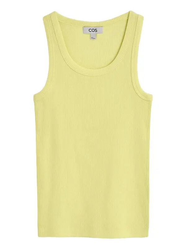 Cos Ribbed Organic Cotton Tank Top - Yellow