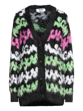 MSGM Multicolor Knitted Cardigan - Black
