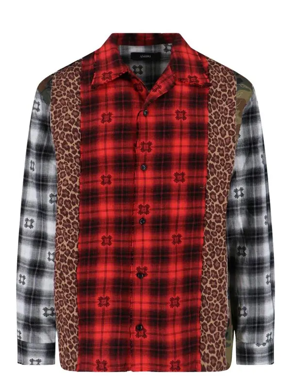 Amiri Spliced Ma Squad' Shirt - Red