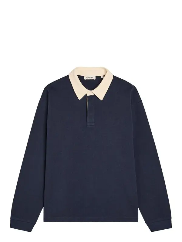 FRAME Cotton Rugby Top - Navy