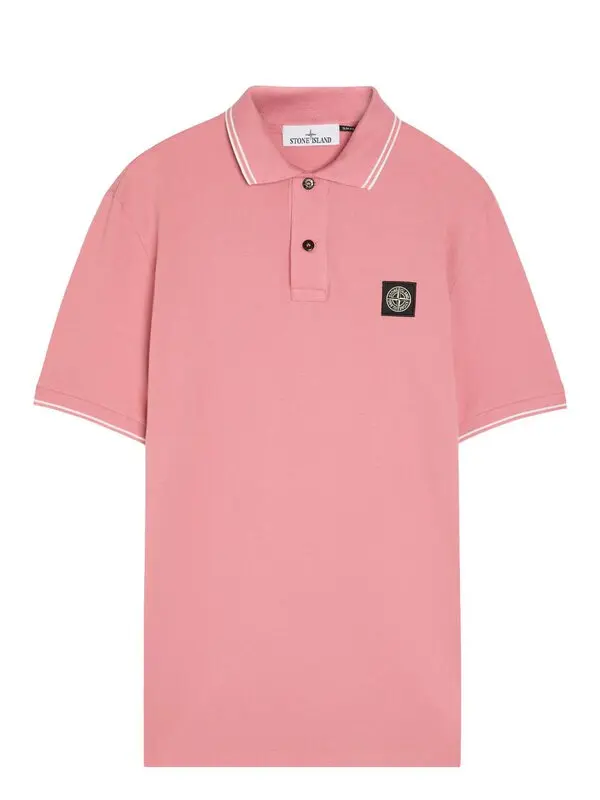 Stone Island Piqué Cotton Polo Shirt - Pink