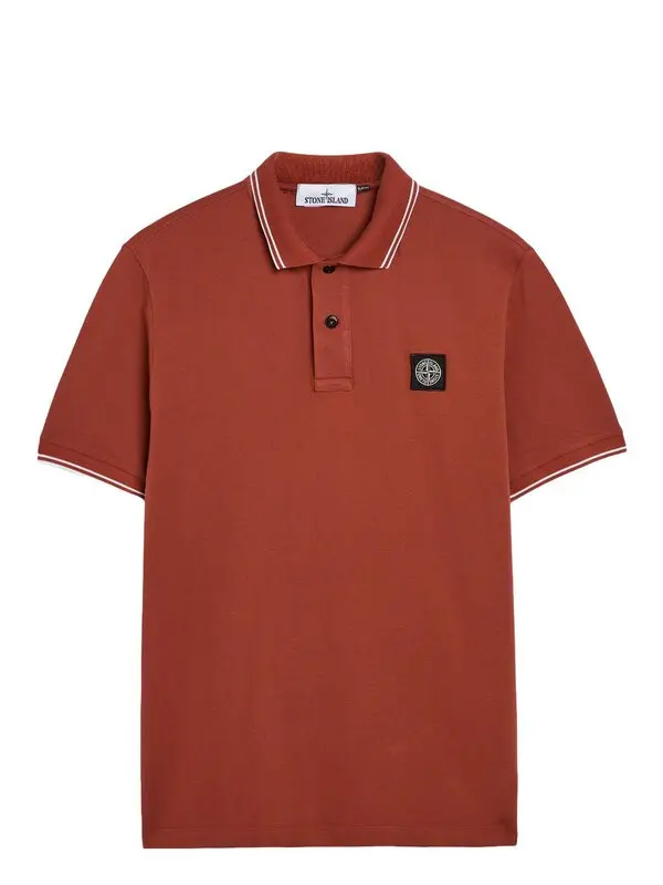Stone Island Piqué Cotton Polo Shirt - Red