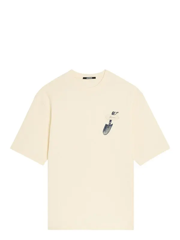 Jacquemus Le T-shirt Pelle Logo Cotton T-shirt - Off White