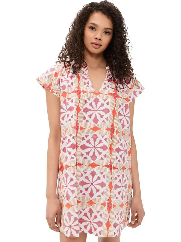 MAREA Cecelia Shortie Mini Dress - Pink Cafe Tile
