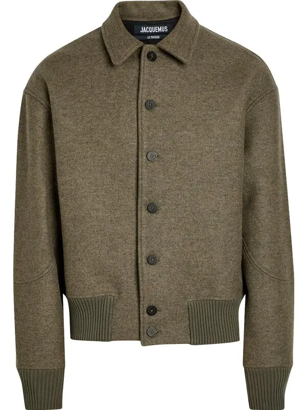 Jacquemus Le Blouson Feltro Wool Jacket - Khaki