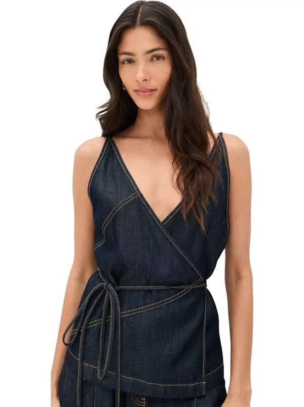 IRO PARIS Renata Sleeveless Top - Satin Denim