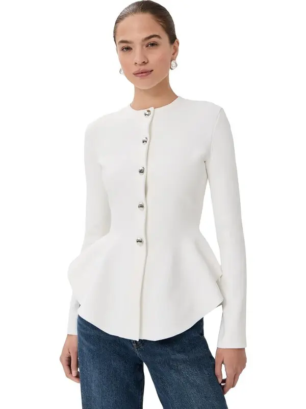 Proenza Schouler Dasha Jacket In Compact Viscose - Off White